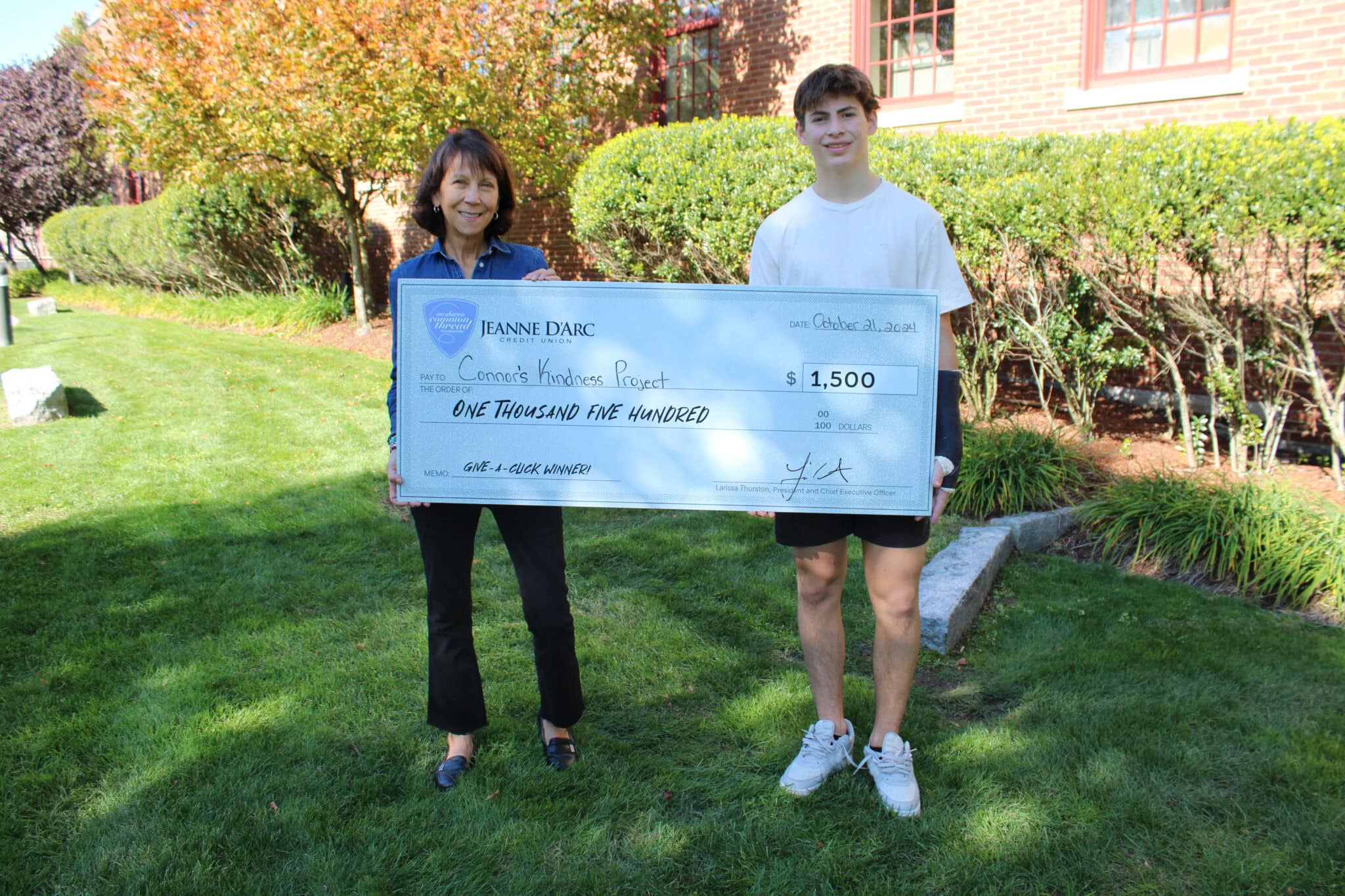 Jeanne D’Arc Credit Union Awards $1,500 to Connor’s Kindness Project ...