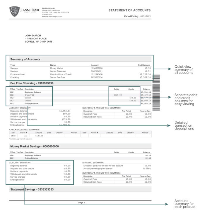Our paper statements will have a NEW look - Jeanne D'Arc Credit Union